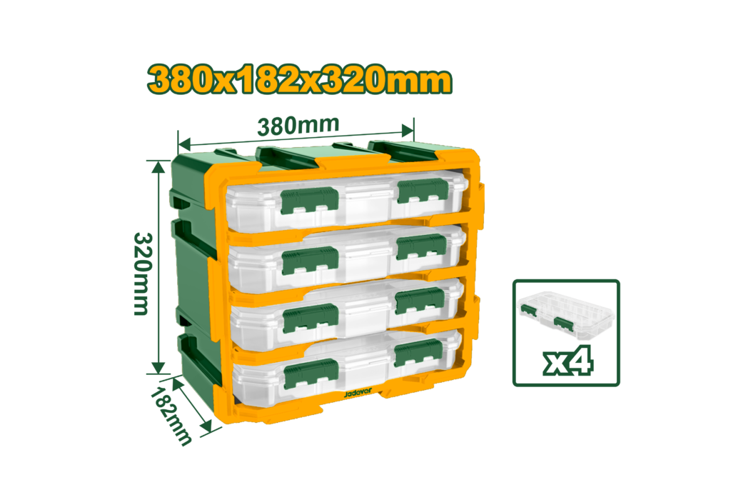 15"x7-1/4"x12-3/4" Modular storage tower with 4 organizers - OMC TOOLS